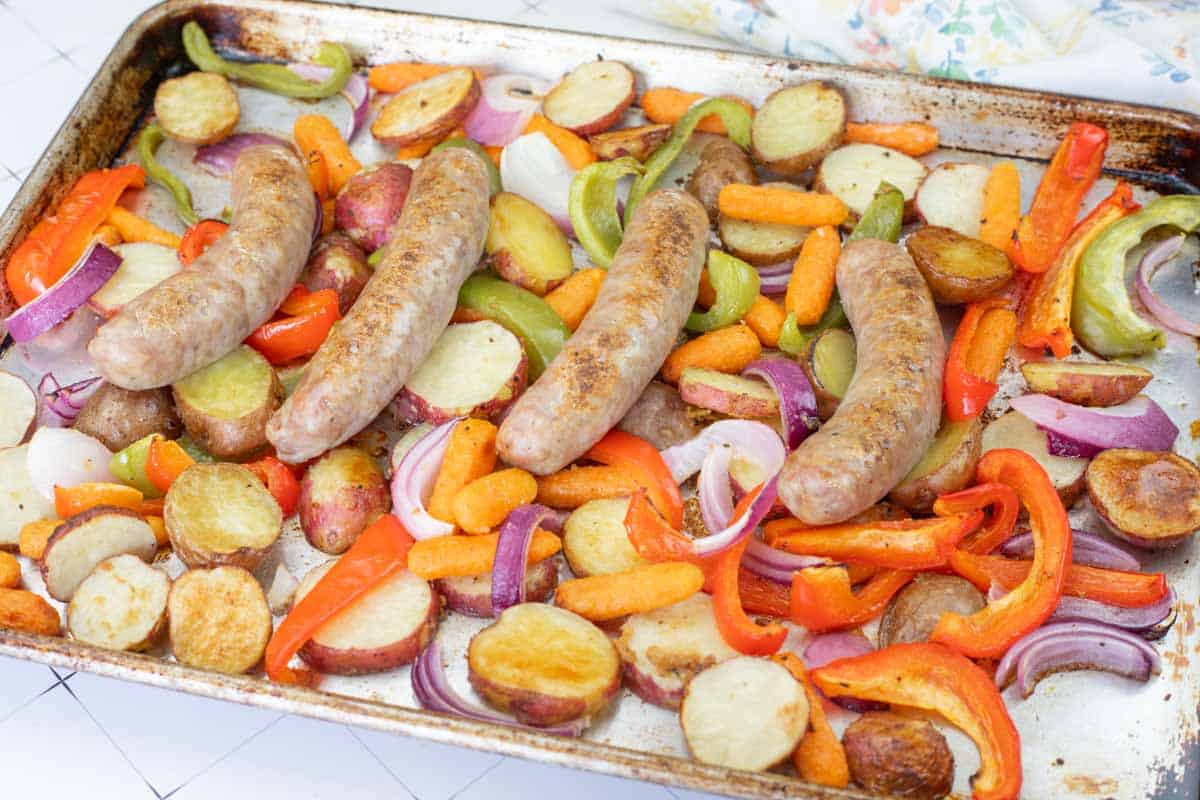 Sheet Pan Bratwurst & Potatoes - The Bite Stuff